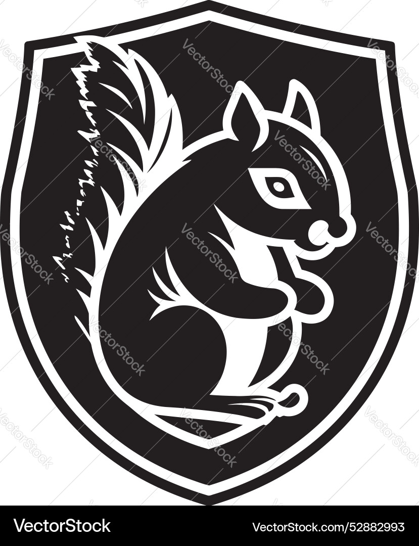 Minimalist squirrel logo black velvet squirrel Vector Image