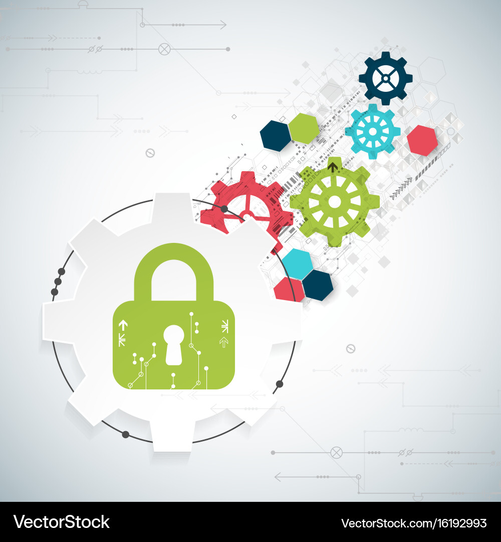 Protection concept security mechanism system Vector Image