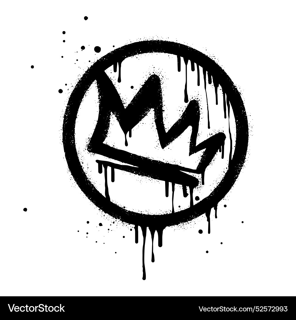 Spray painted graffiti crown sign Royalty Free Vector Image