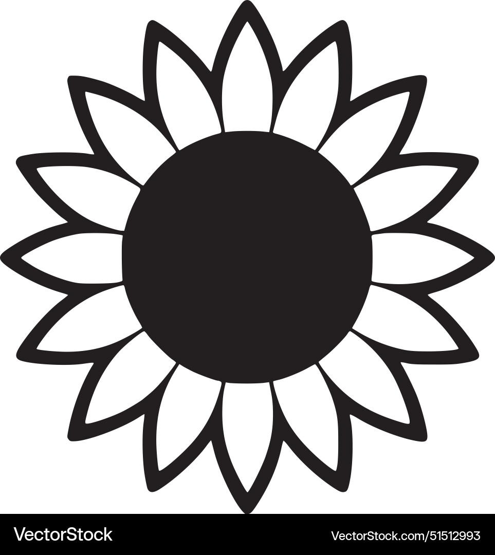 Sunflower - minimalist and simple silhouette Vector Image