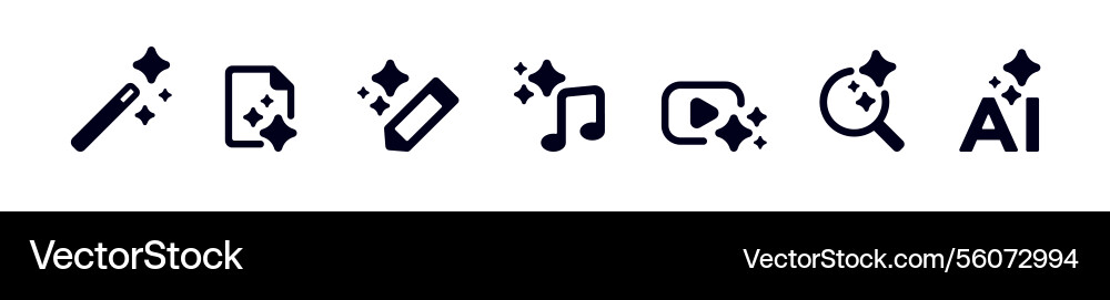 Ai intelligence icons for music and writing Vector Image
