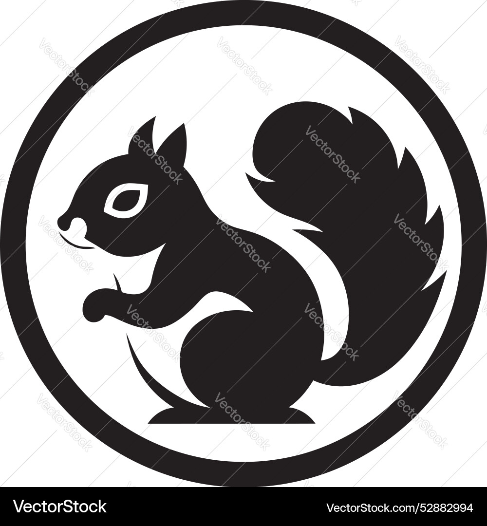 Black velvet squirrel icon bold Royalty Free Vector Image