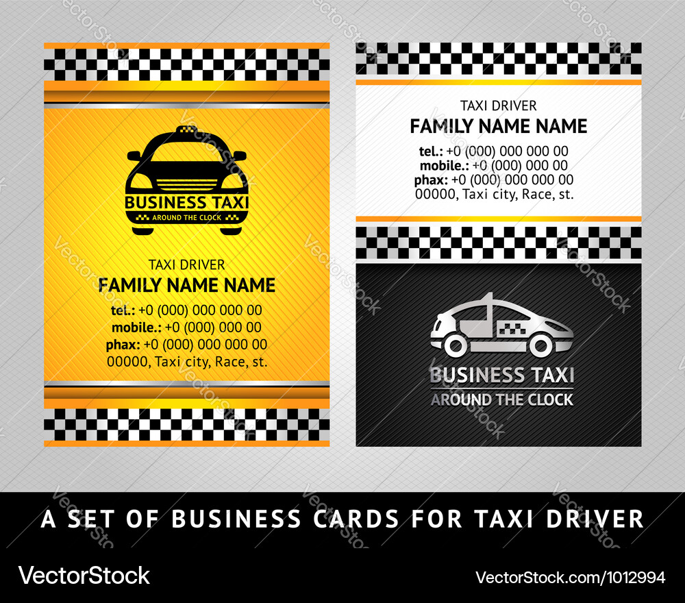 Business card - taxi cab Royalty Free Vector Image