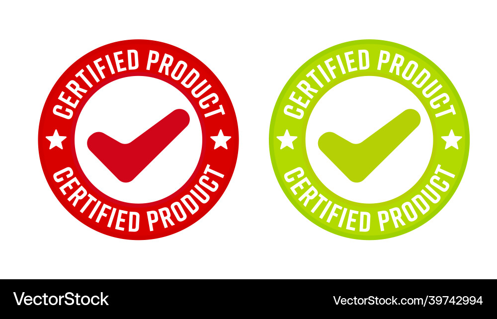 Certified Quality Badge Set Royalty Free Vector Image