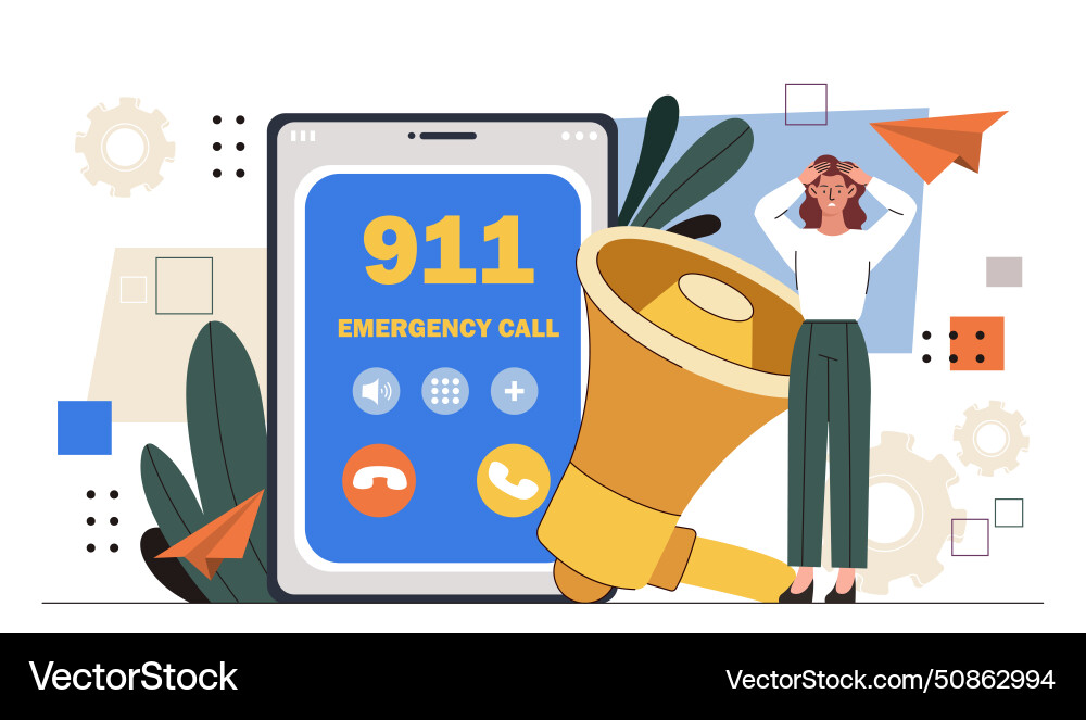 Emergency call concept Royalty Free Vector Image