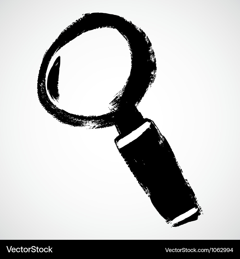 Find icon grunge hand-drawn Royalty Free Vector Image