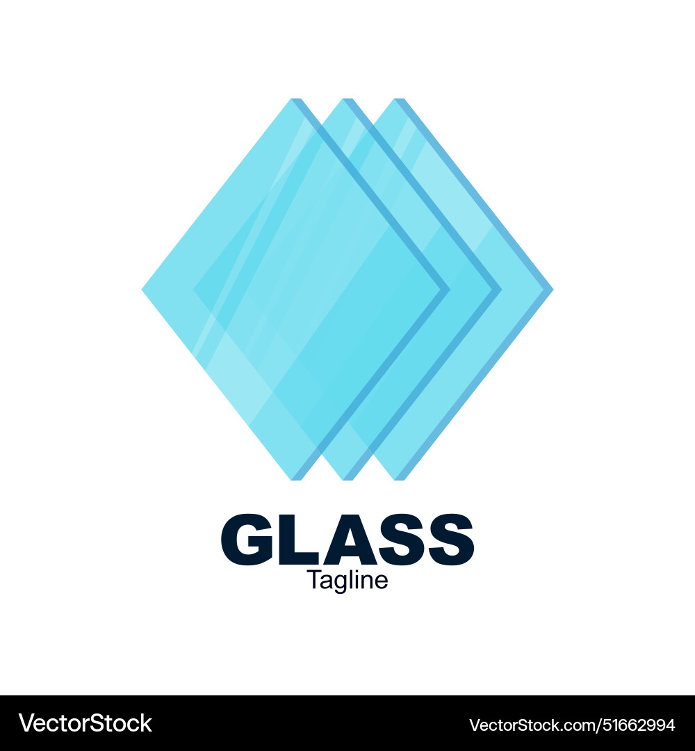 Glass logo icon window Royalty Free Vector Image