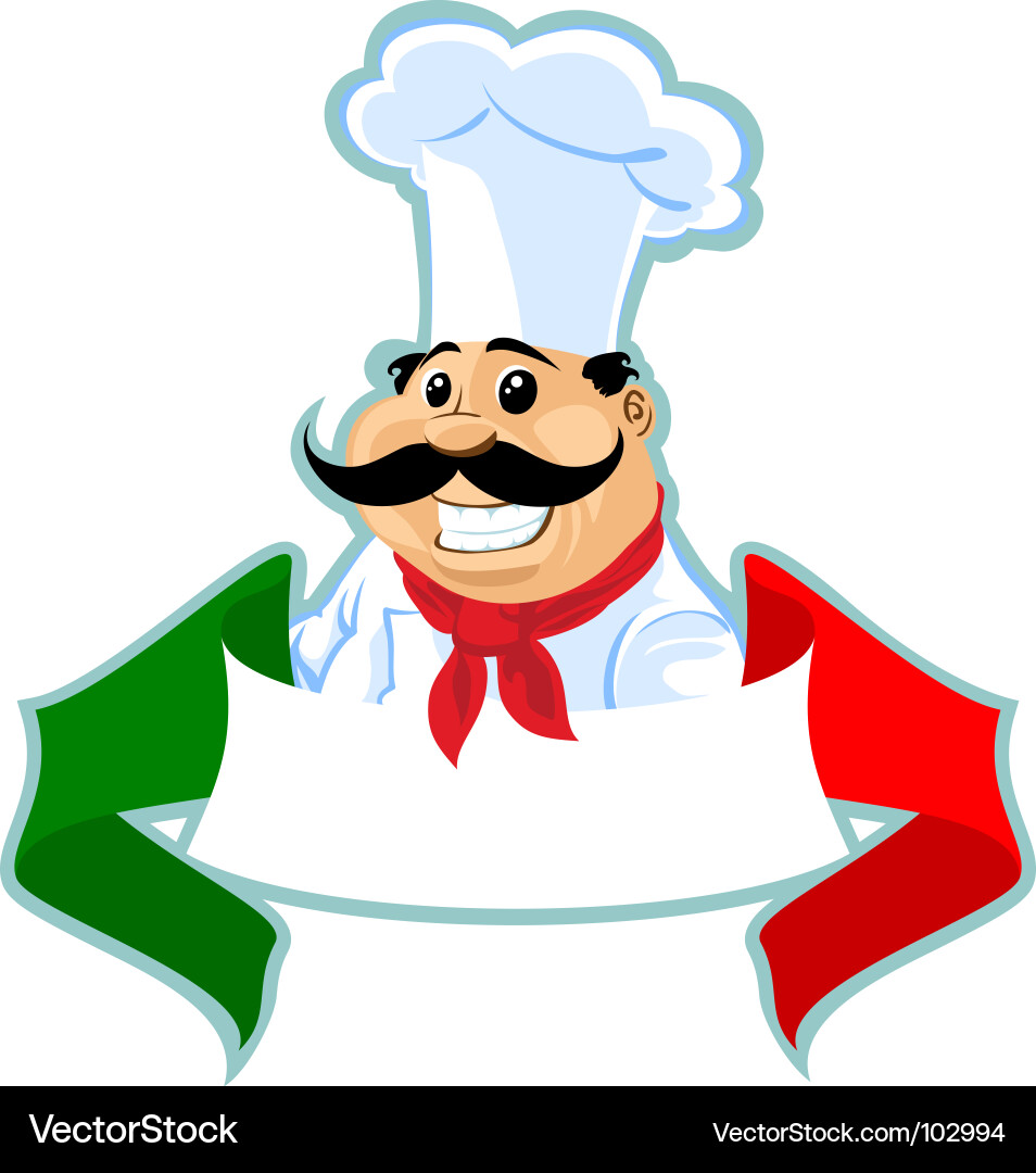 Italian chef label Royalty Free Vector Image - VectorStock