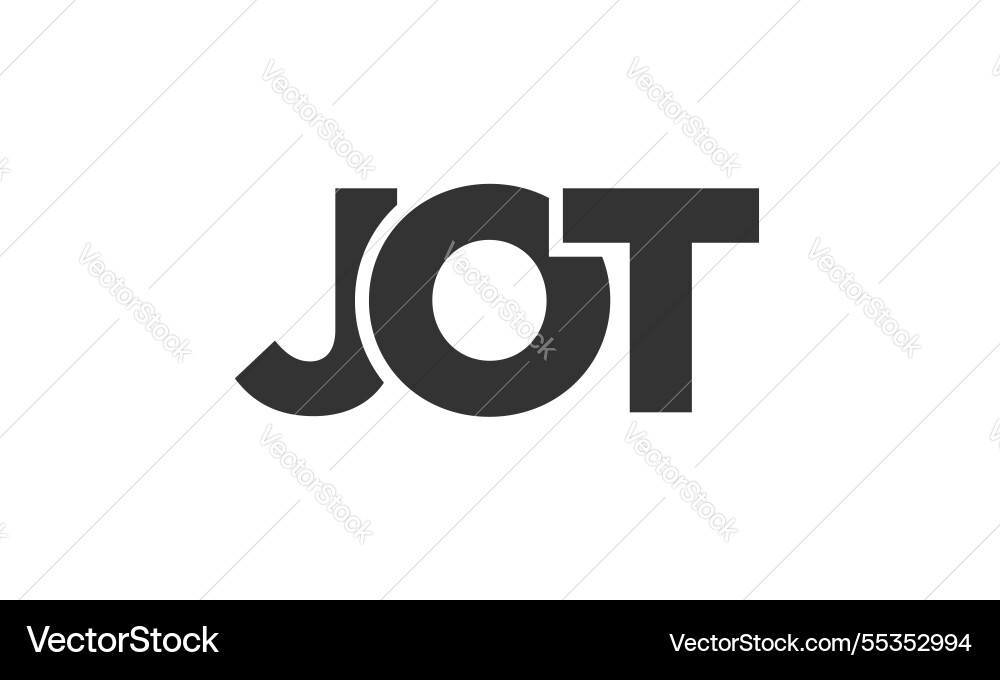 Jot Logo Design Vorlage mit stark und modern Vektorbild