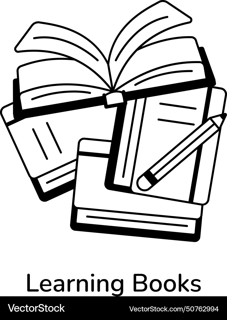 Learning books Royalty Free Vector Image - VectorStock