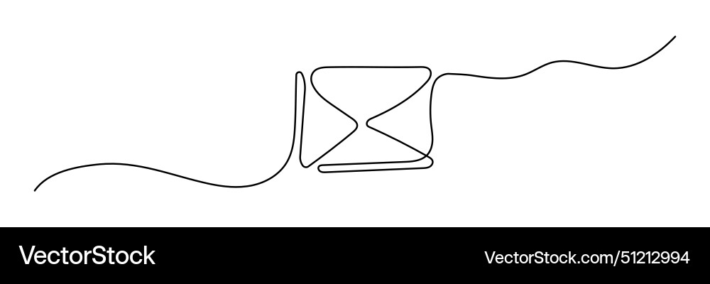 Letter envelope shape drawing by continuous line Vector Image