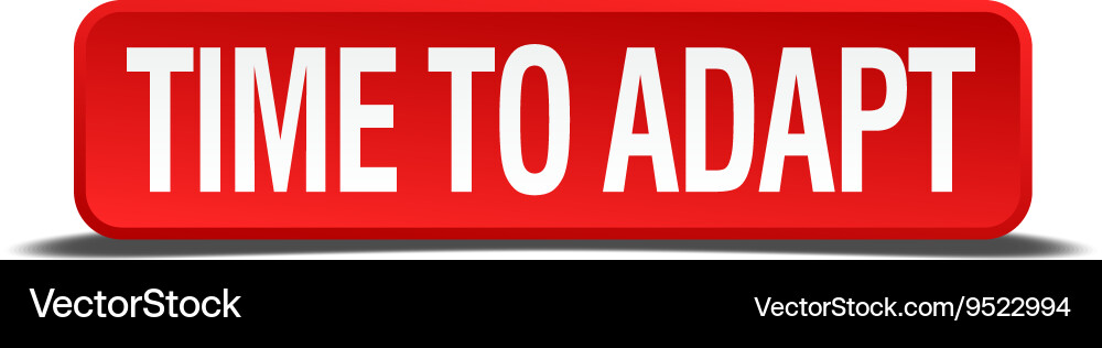 Red 3D Square Button - Adapt Royalty Free Vector Image