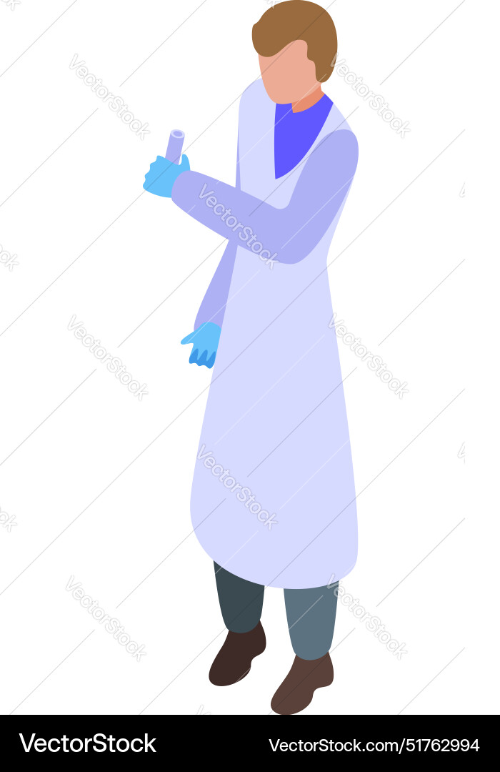 Scientist holding test tube making experiment Vector Image