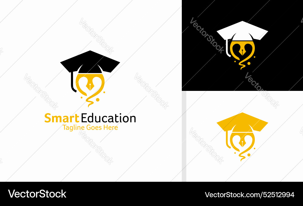 Smart education logo design concept academy Vector Image