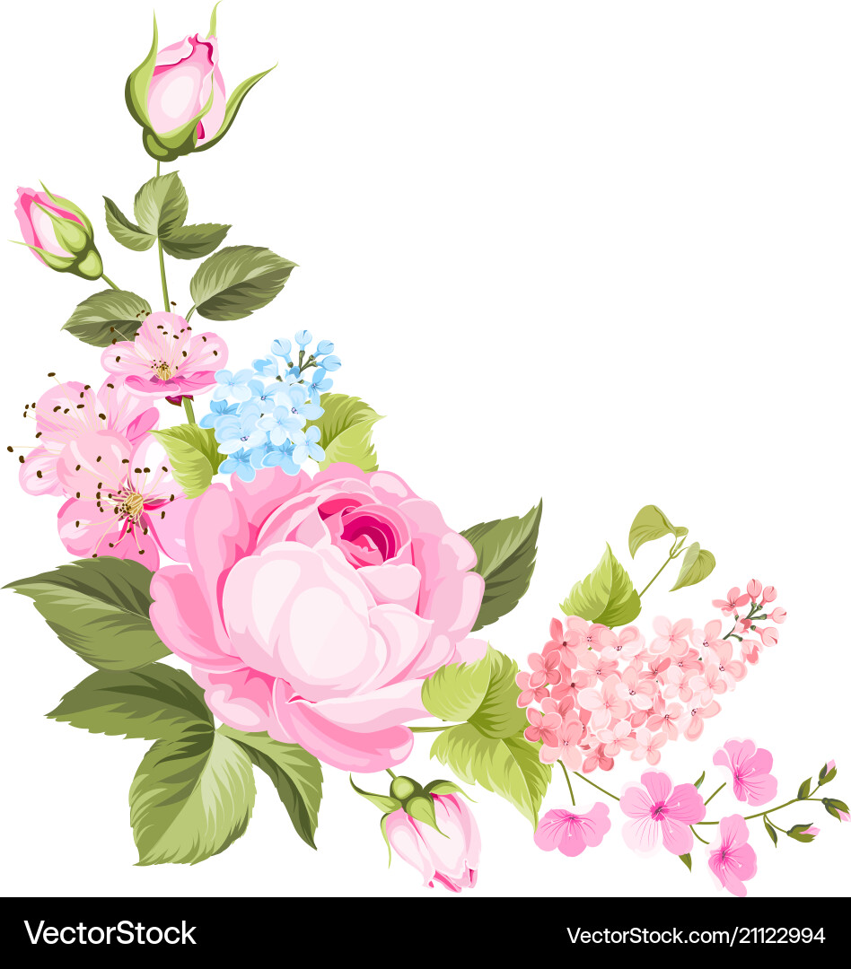 Spring flowers bouquet Royalty Free Vector Image