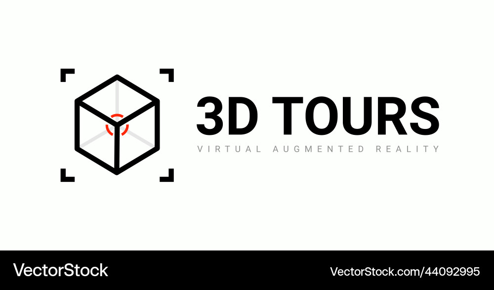 3d tour virtual icon ar camera platform Royalty Free Vector