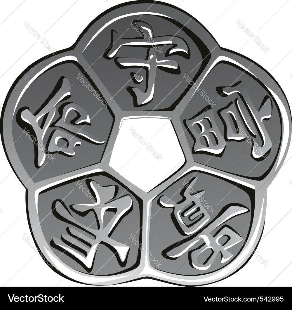 Ancient chinese coin Royalty Free Vector Image