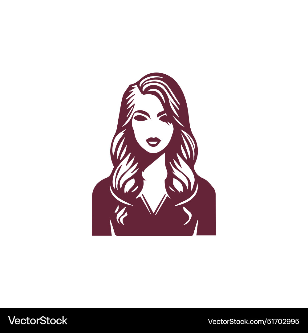 Beautiful girl logo Royalty Free Vector Image - VectorStock