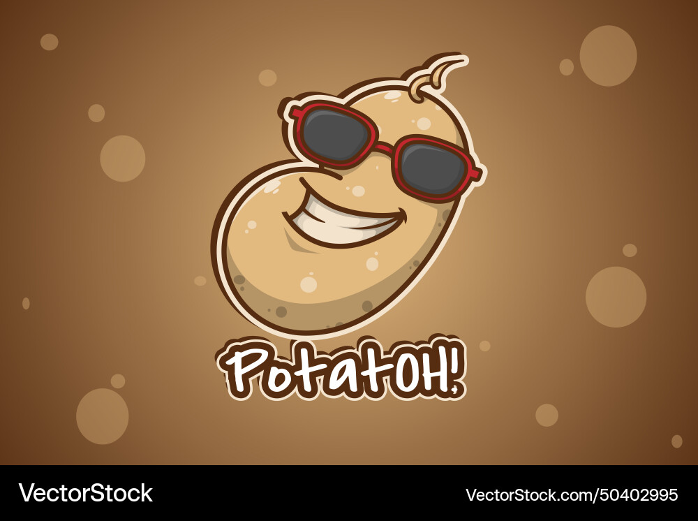 Cool potato logo cartoon Royalty Free Vector Image