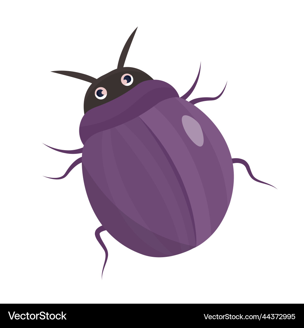 Cute violet beetle Royalty Free Vector Image - VectorStock