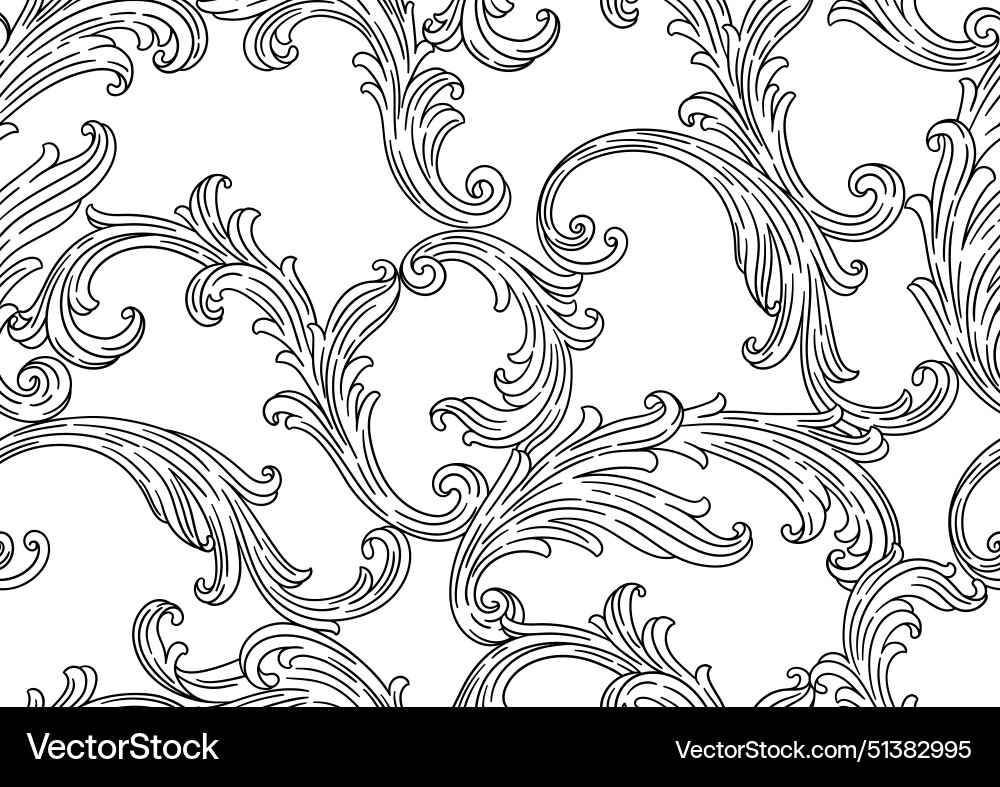 Floral pattern in baroque style decorative Vector Image