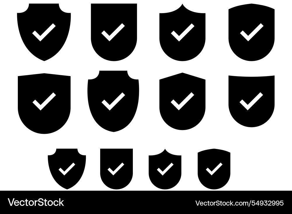 Free shield shapes Royalty Free Vector Image - VectorStock