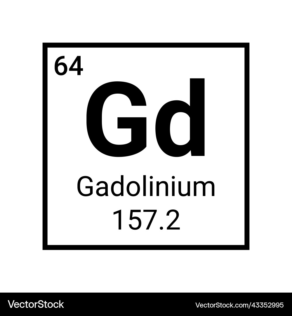 Gadolinium periodic table element chemistry icon Vector Image