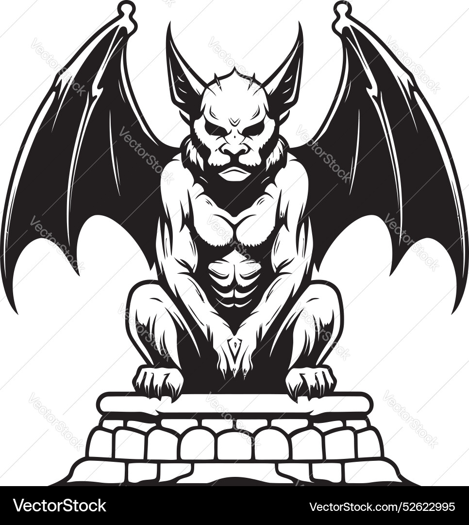 Guardian of legends graphics featuring gargoyle Vector Image