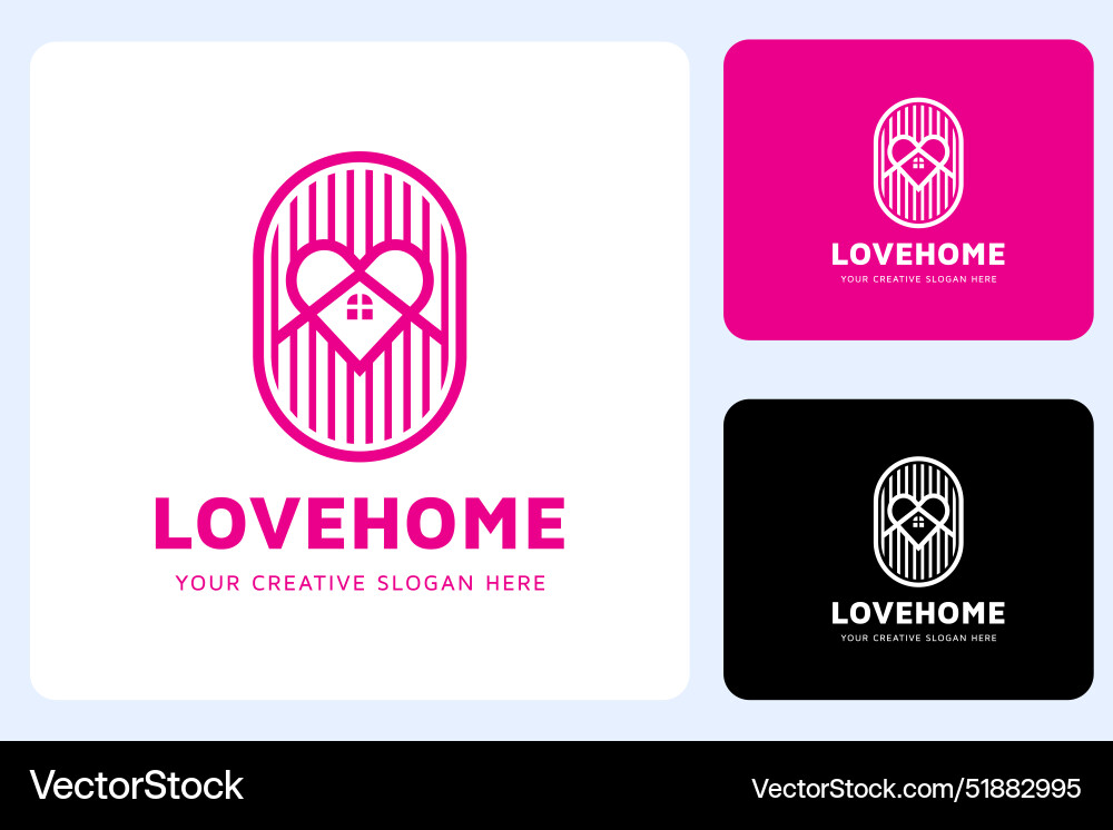 Love home logo design template Royalty Free Vector Image