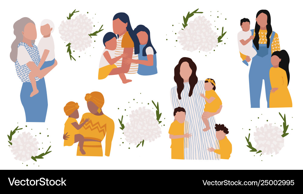 Mothers day template set Royalty Free Vector Image