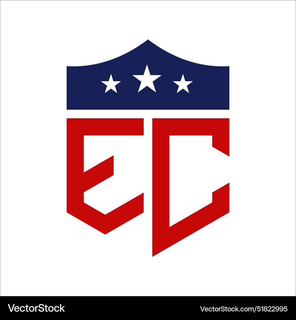 Patriotic ec logo design letter Royalty Free Vector Image