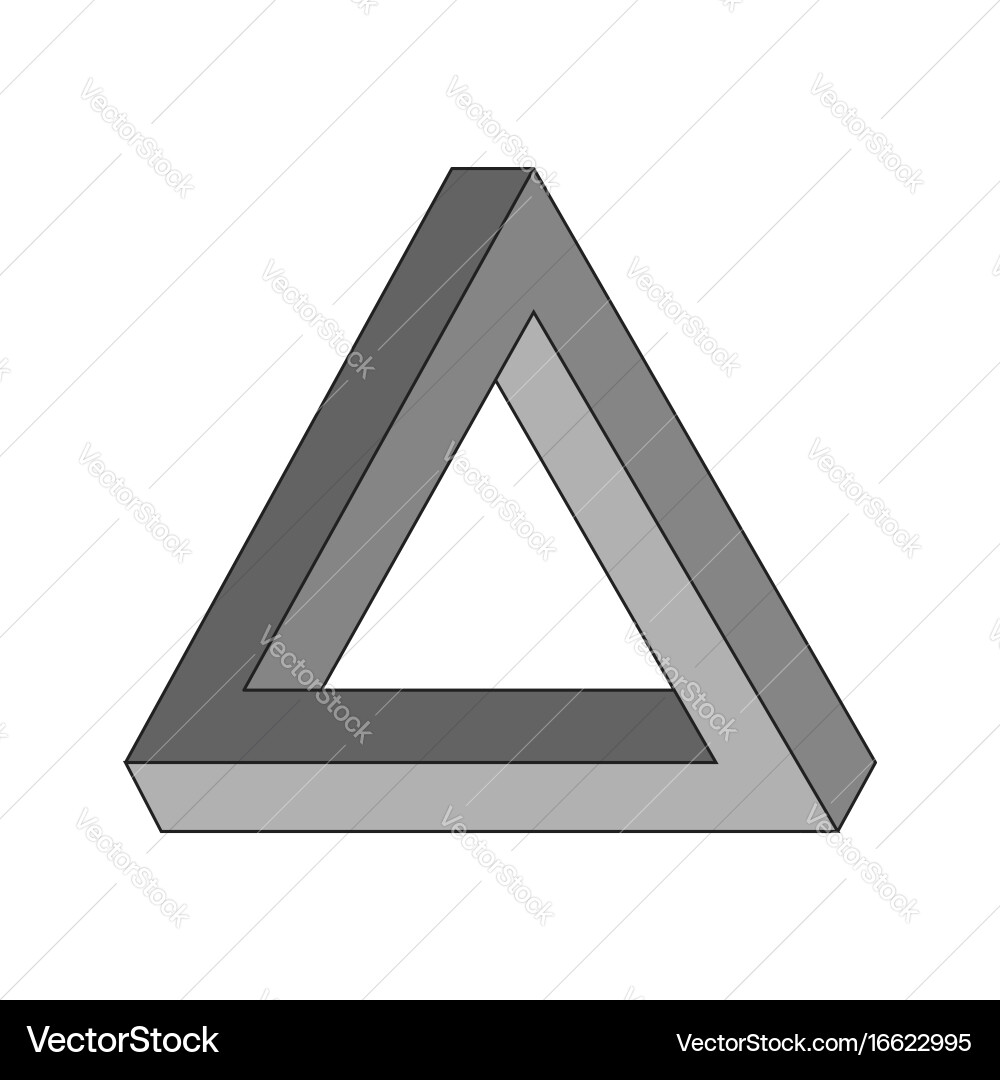 Penrose triangle geometric optical Royalty Free Vector Image