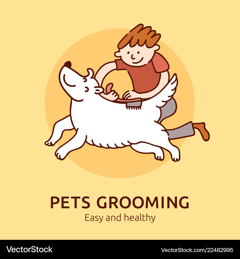 Pet grooming poster Royalty Free Vector Image - VectorStock