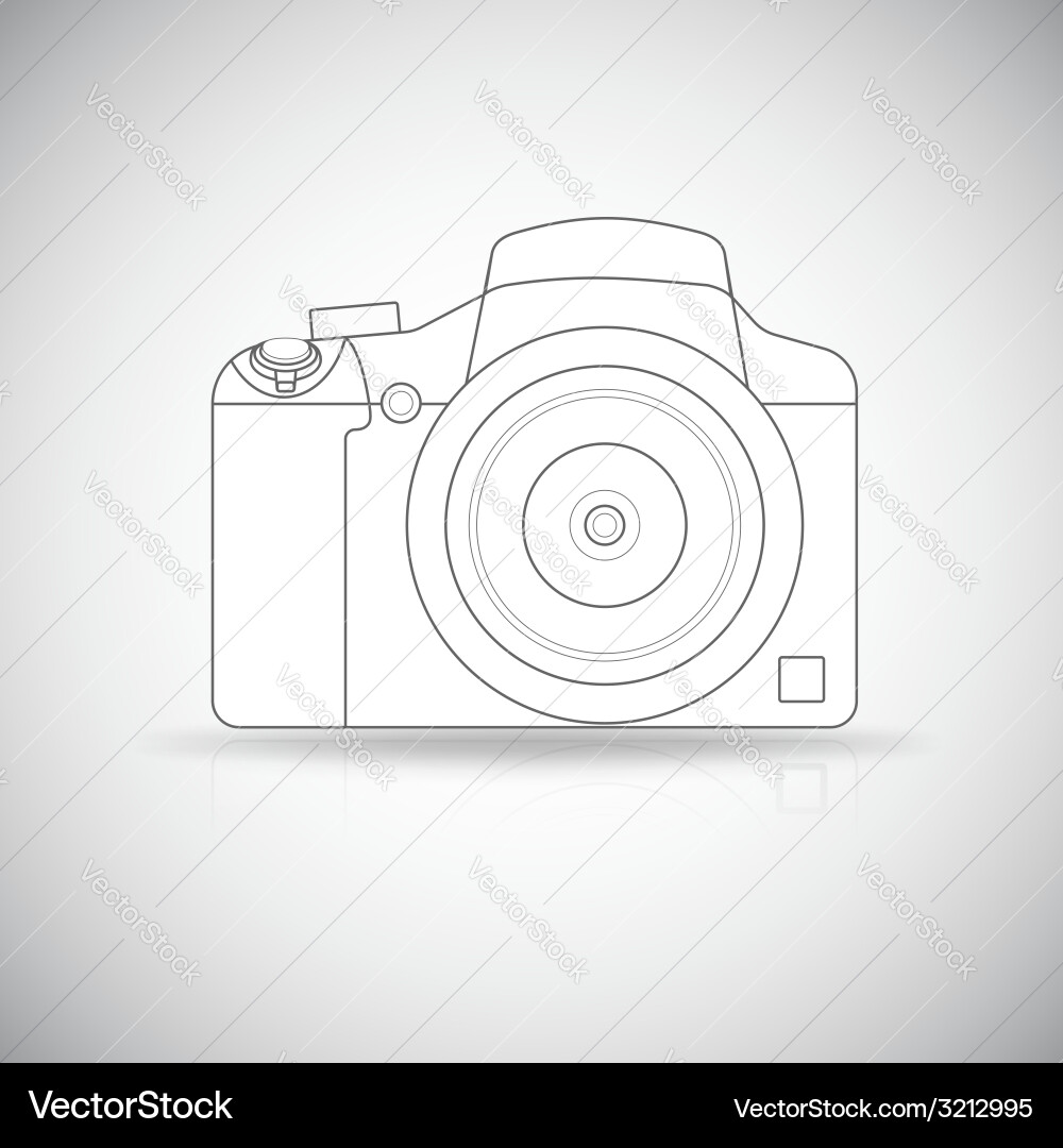 Photo camera outline Royalty Free Vector Image