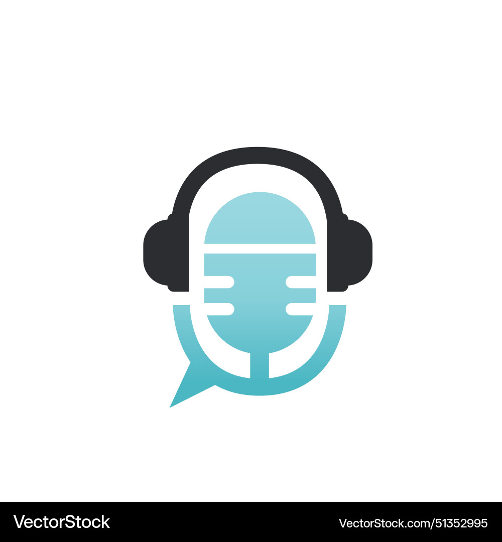 Podcast flat icon logo design Royalty Free Vector Image