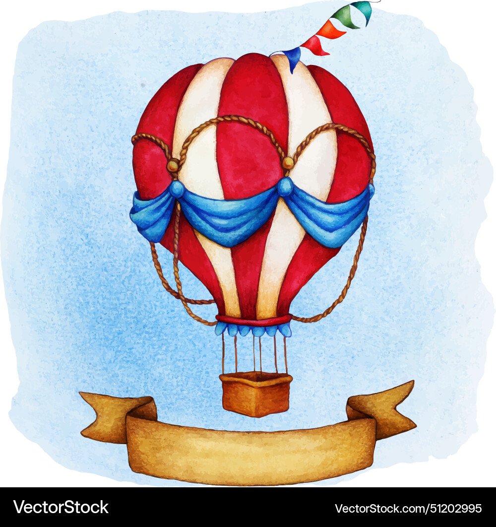Retro hot air balloon Royalty Free Vector Image