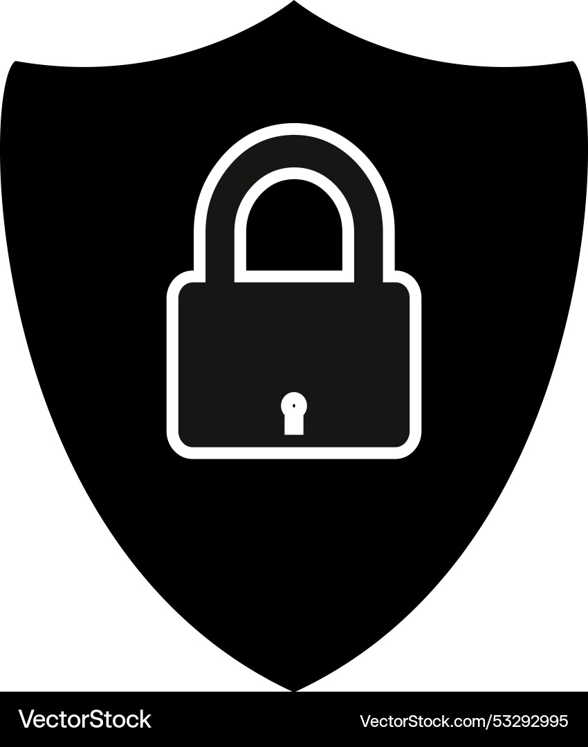 Safety lock shield icon in security Royalty Free Vector