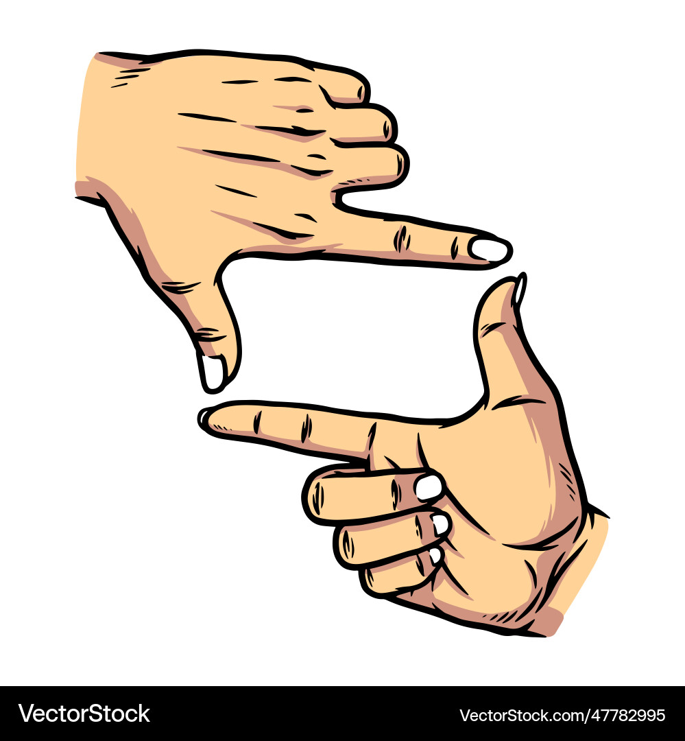 Square frame by hand Royalty Free Vector Image