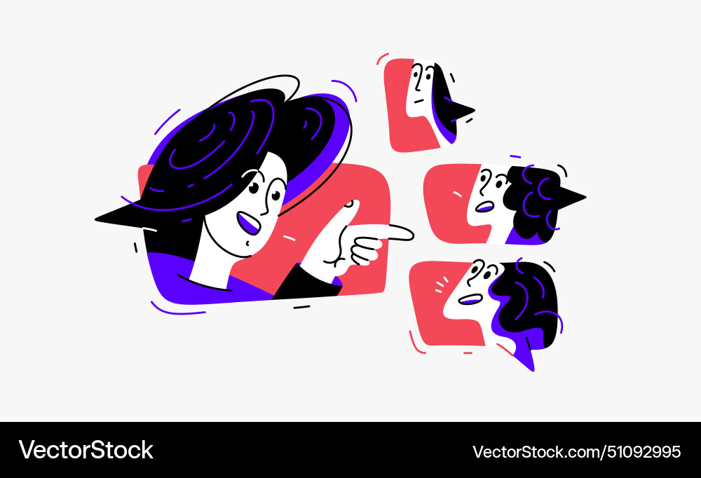 Team of young people having a discussion Vector Image