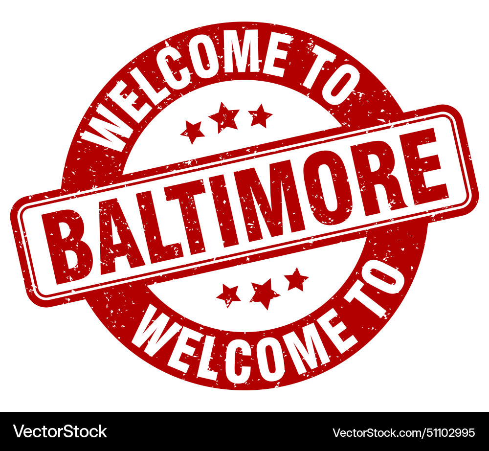 Welcome to baltimore stamp round sign Royalty Free Vector