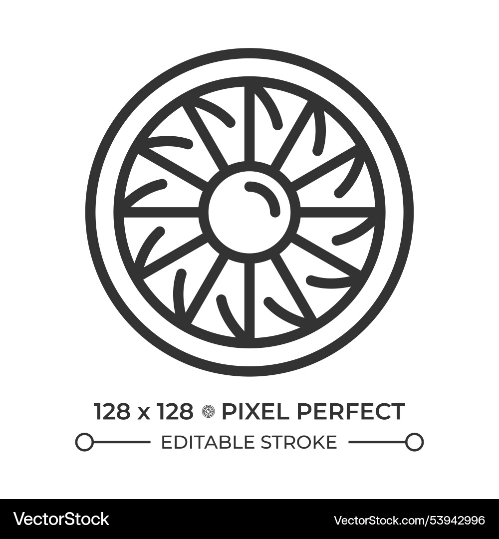 Aircraft engine turbine linear icon Royalty Free Vector