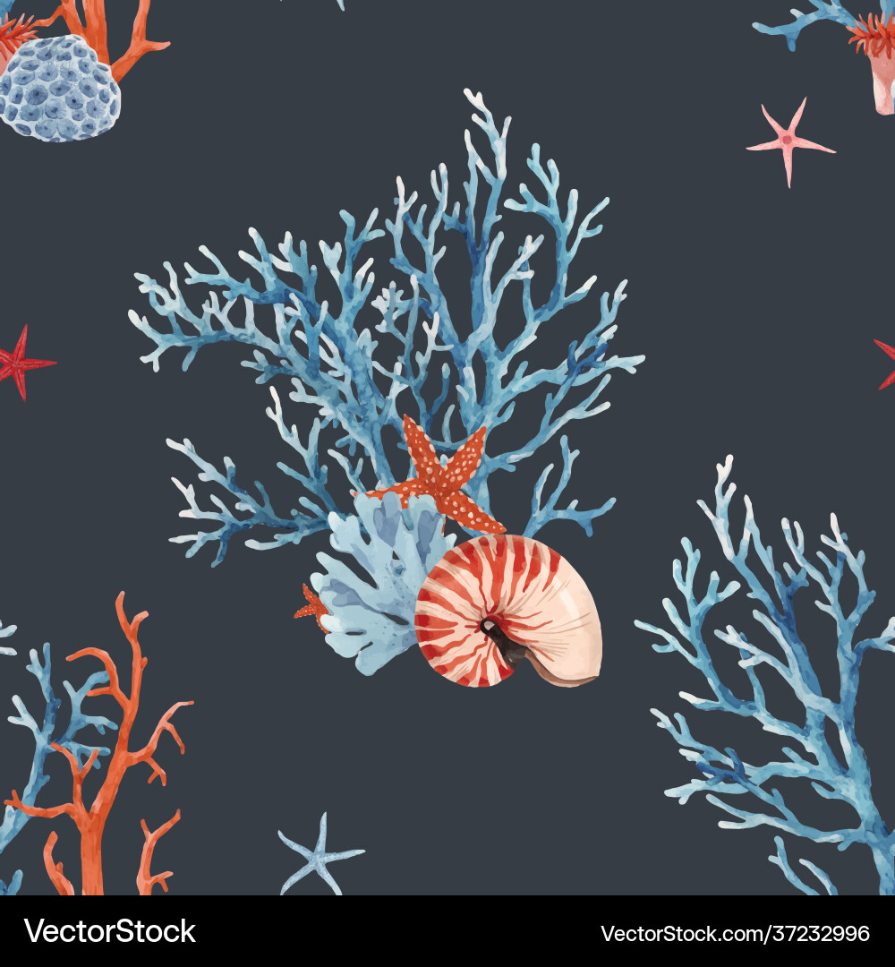 Beautiful seamless underwater pattern Royalty Free Vector