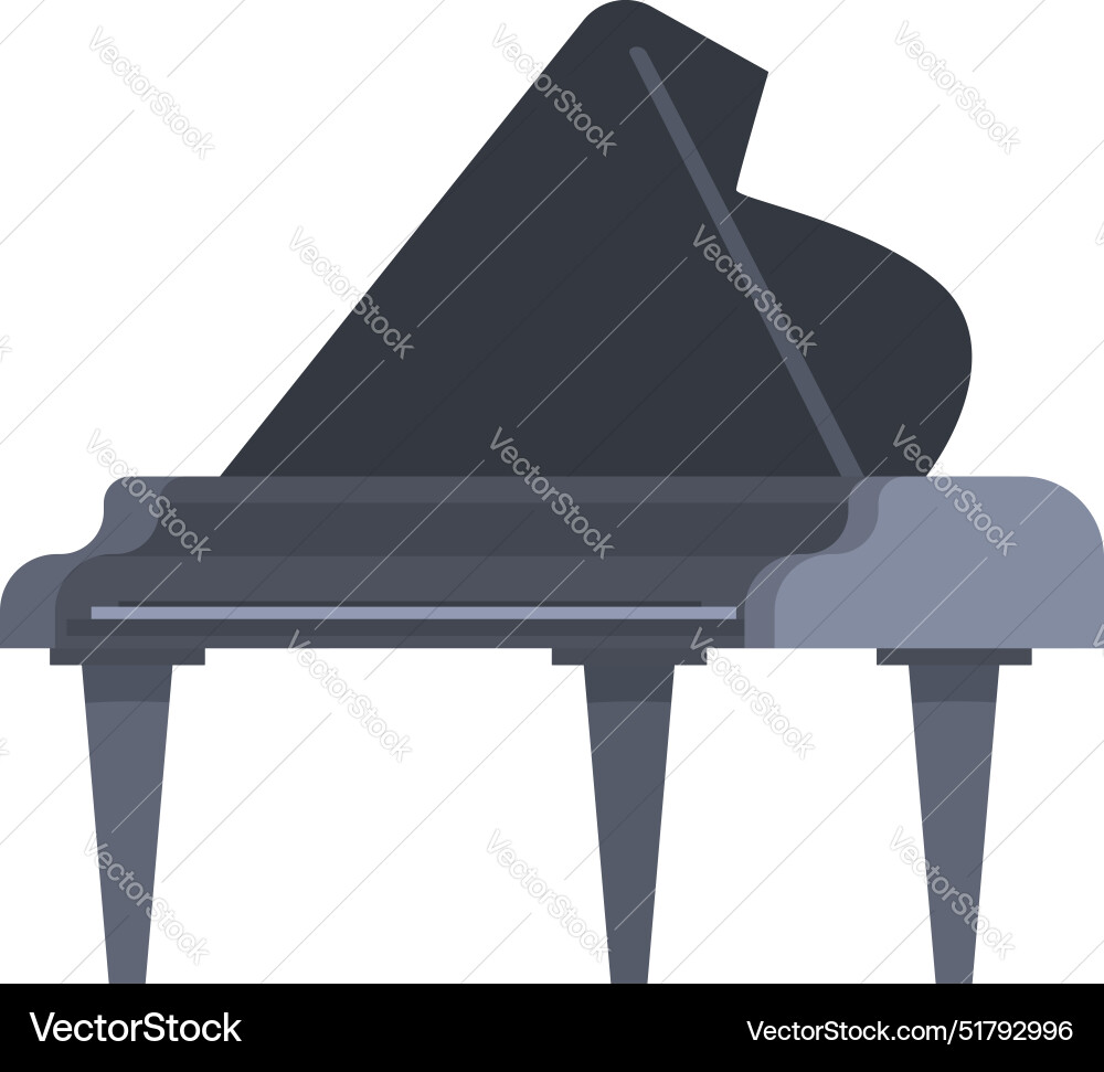 Grand piano standing with open top lid Royalty Free Vector