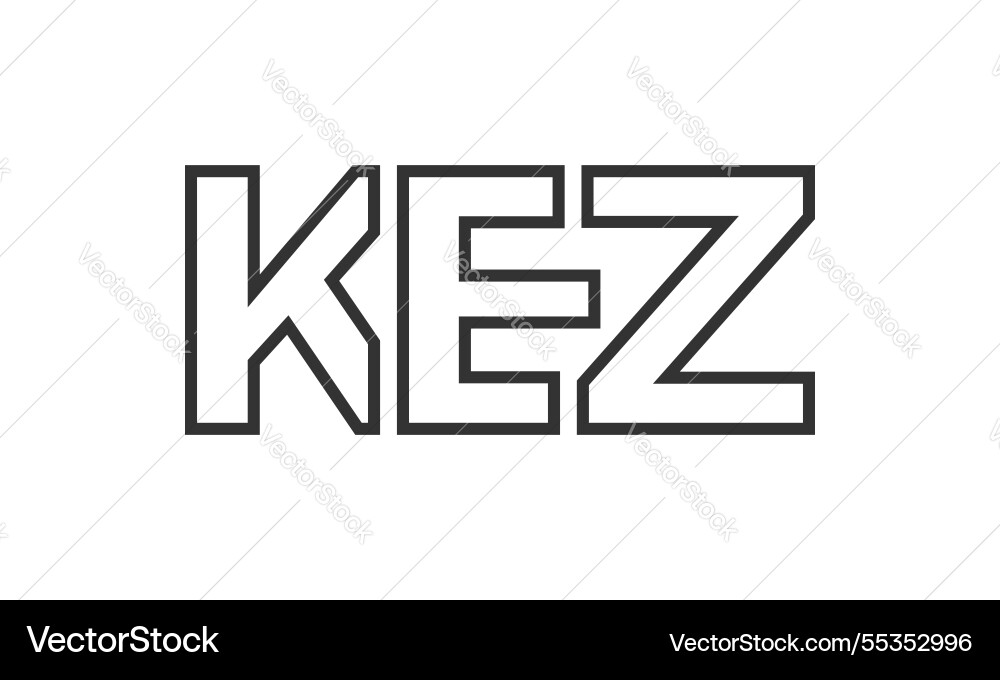 Kez logo design template with strong and modern Vector Image