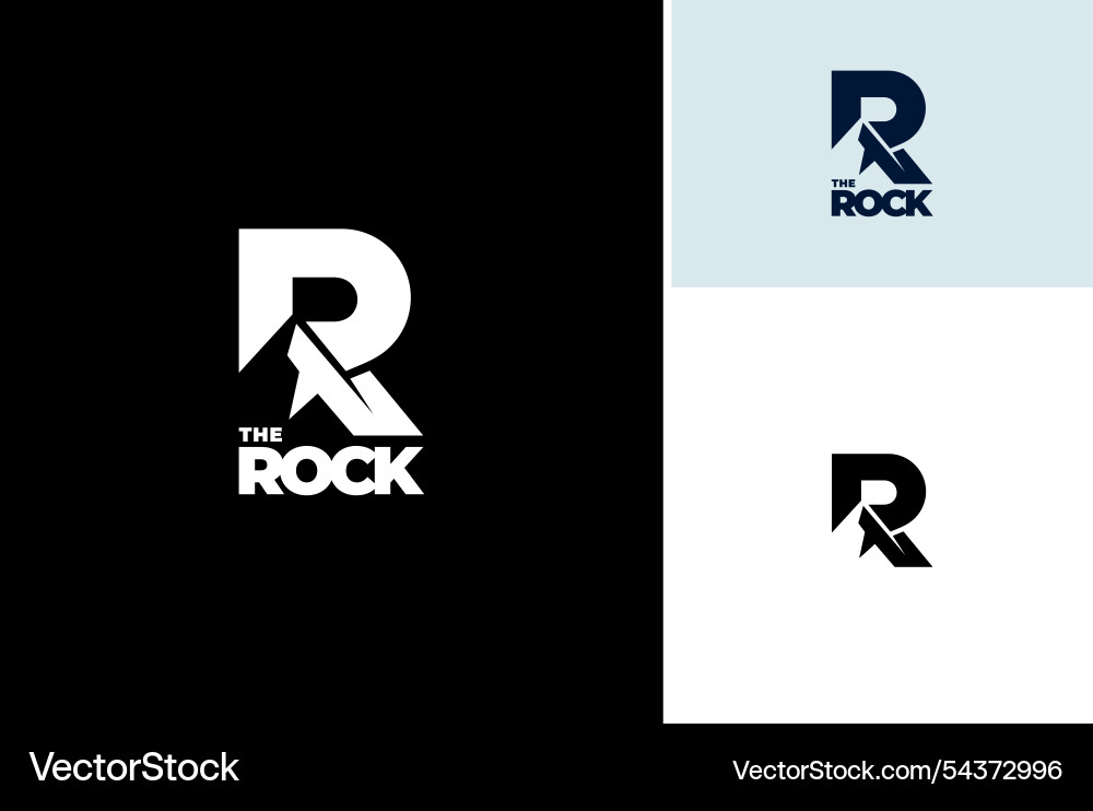 Letter r rock rocky mountain top peak summit logo Vector Image