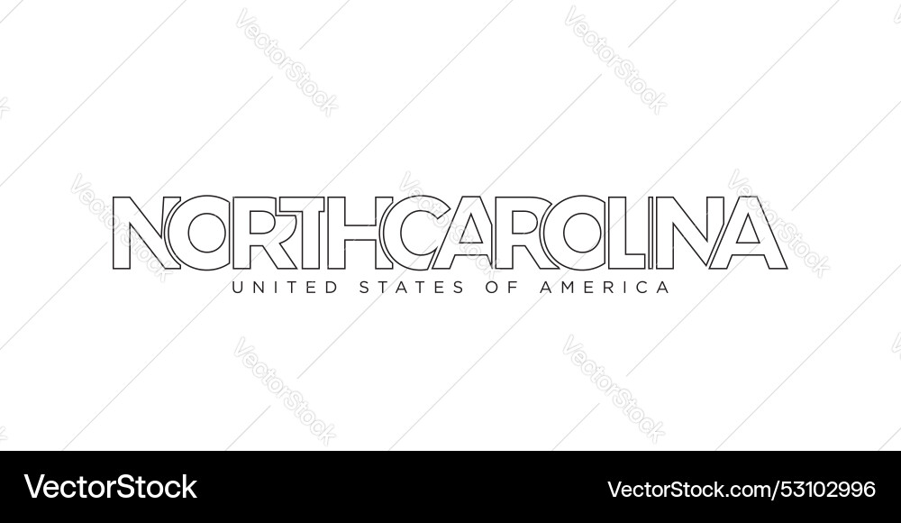 North carolina usa typography slogan design Vector Image