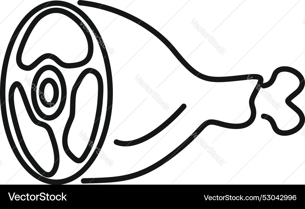 Pork ham leg drawing displaying cross section Vector Image