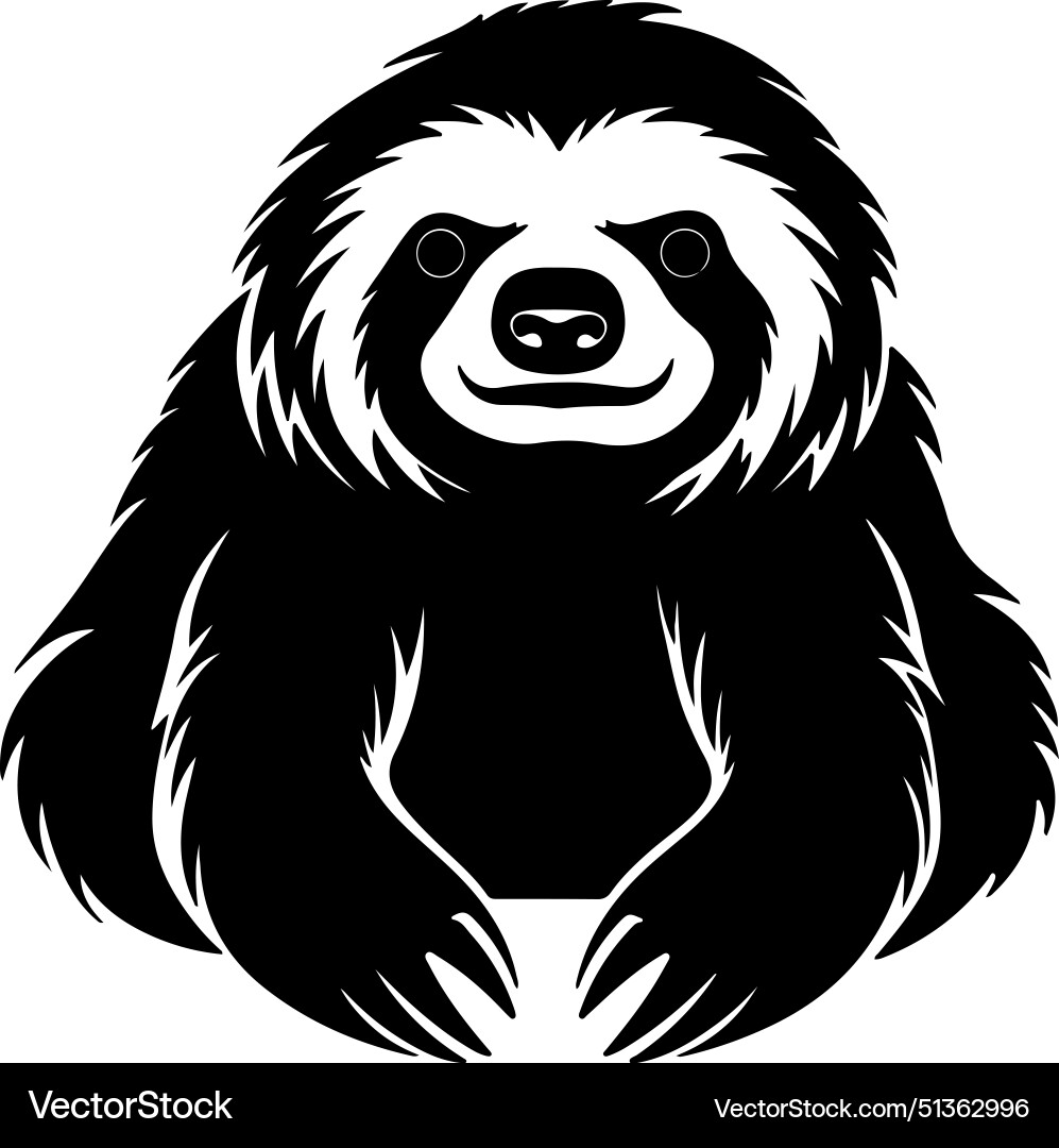 Sloth silhouette white background Royalty Free Vector Image