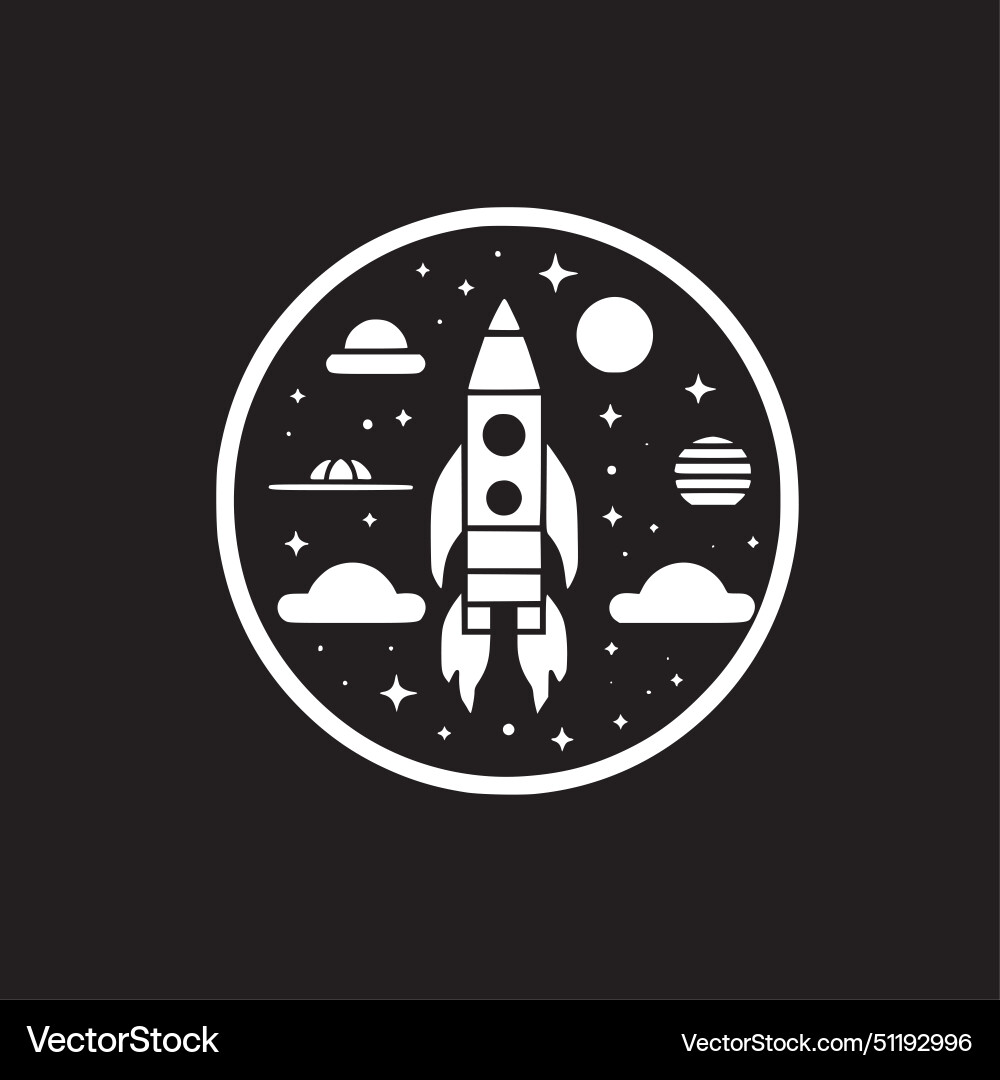 Space - minimalist and flat logo Royalty Free Vector Image