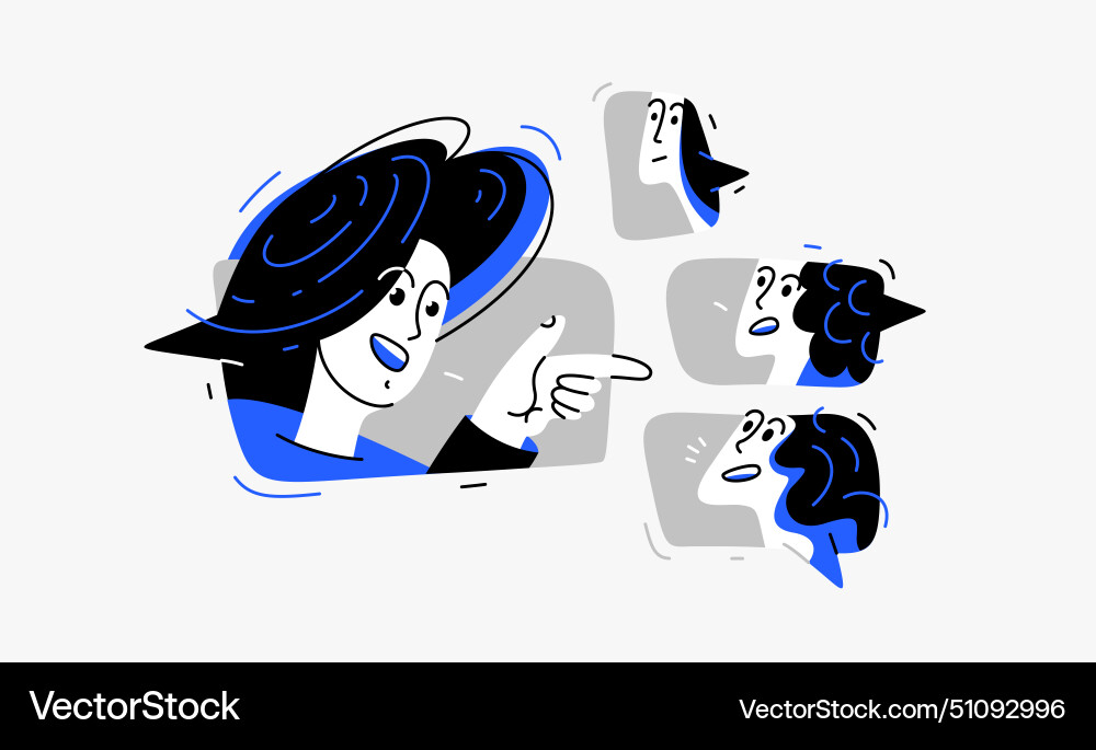 Team of young people having a discussion Vector Image